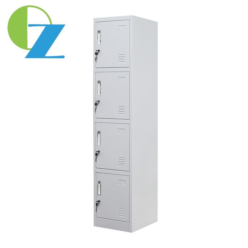 Modern Style Steel Office Lockers 4 Door Metal Lockers Corrosion Protection