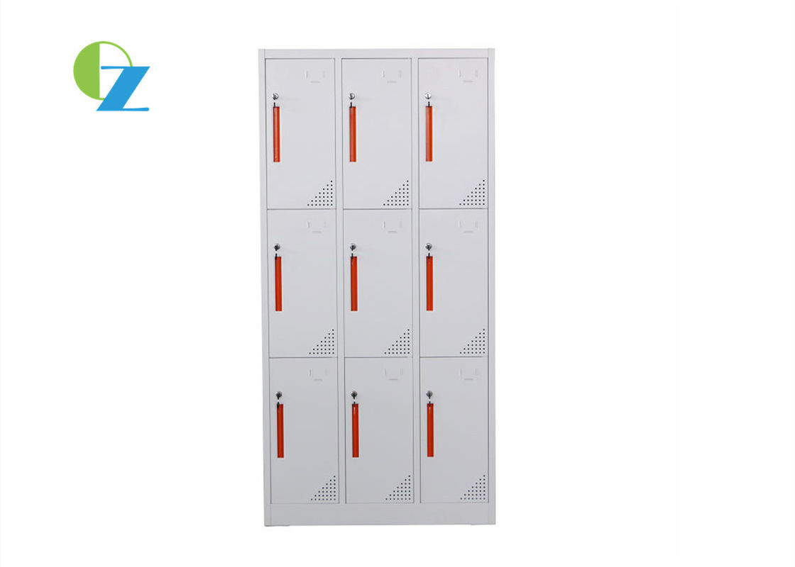 KD Structure Steel Office Lockers Lateral , 9 Door Metal Locker Storage ...