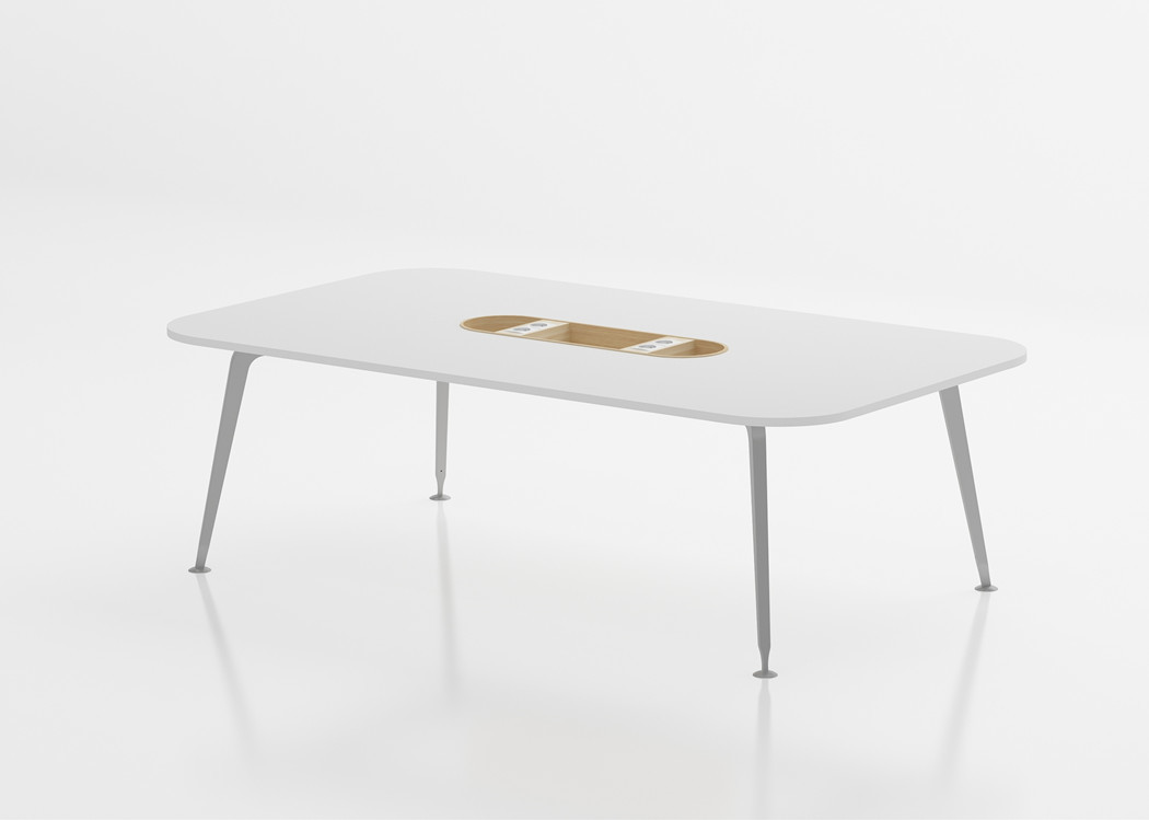 White Color Office Meeting Table 10 Person Conference Desk For Meeting Room