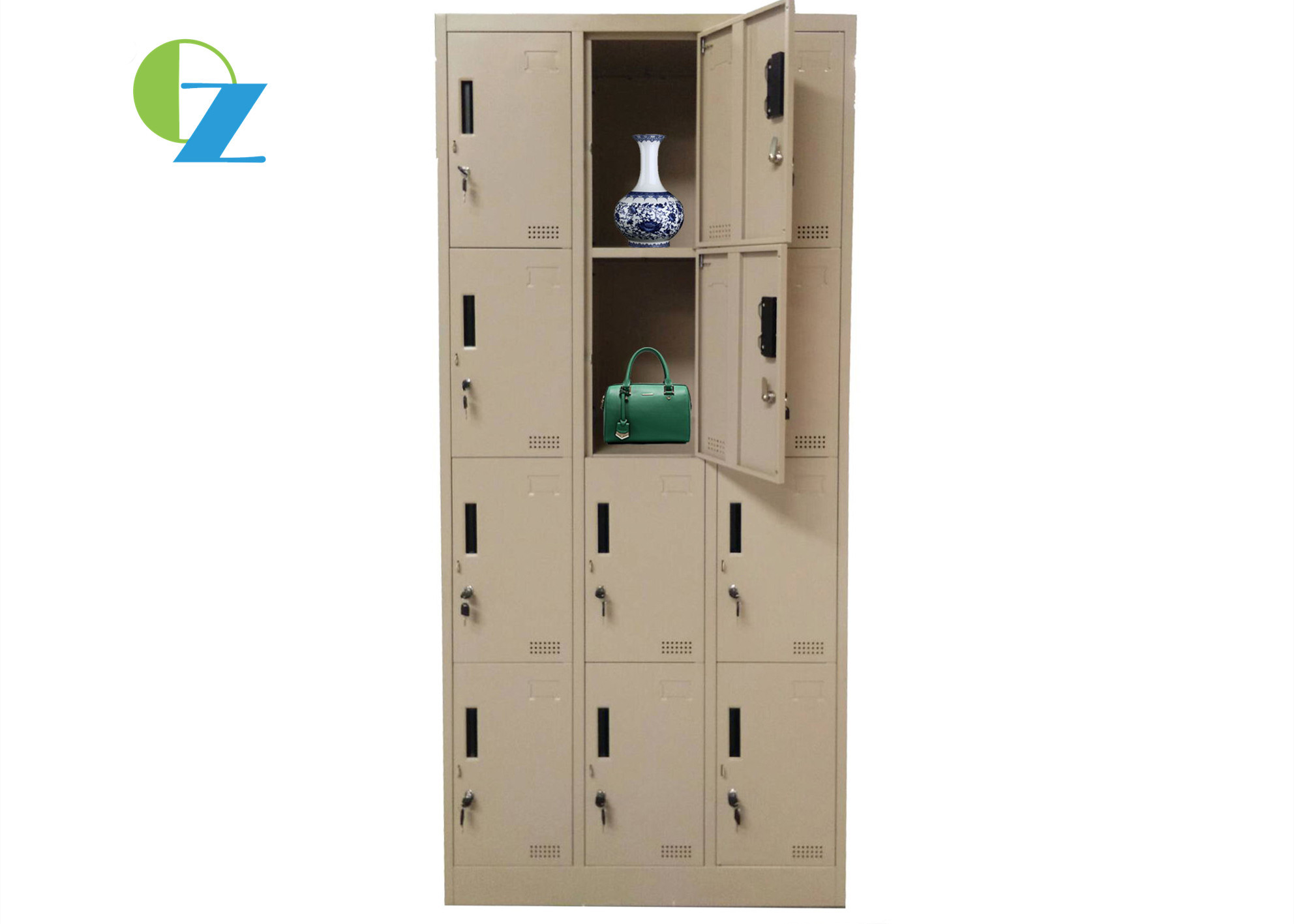12 Door Steel Office Lockers Wardrobe 900mm Width For Small Space
